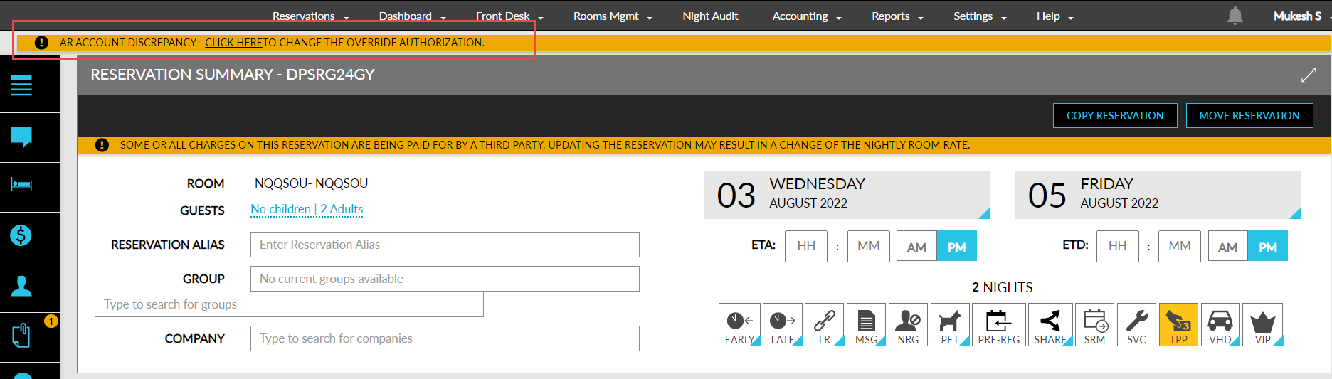 Posting Charges to Discrepant AR Account